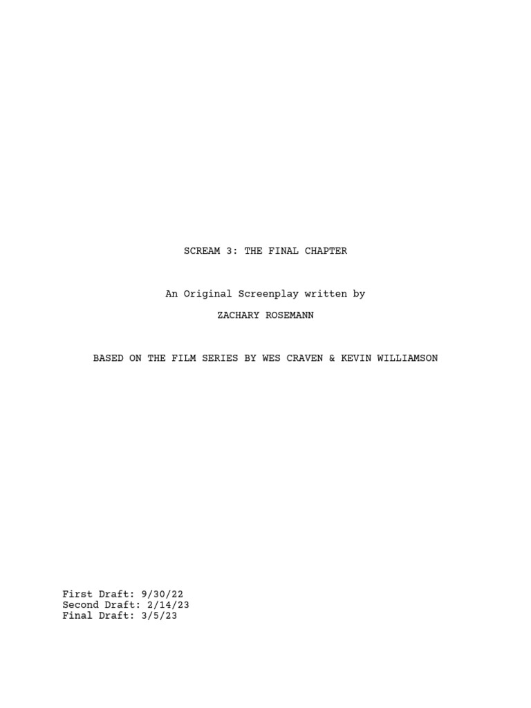 Scream 3 The Final Chapter Scream 3 The Final Chapter 3 | PDF