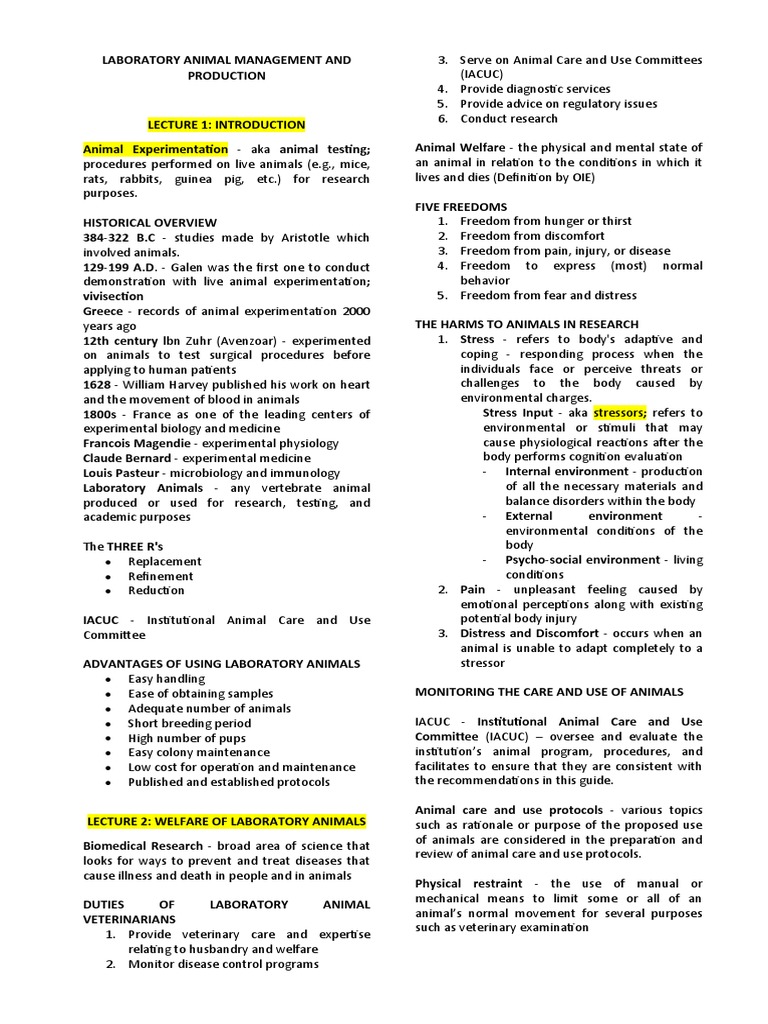 Laboratory Animal | PDF | Animal Welfare | Lung