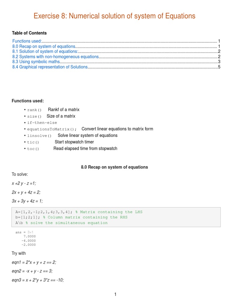 Numerical Methods for Solving Systems of Equations | PDF | System Of Linear Equations | Matrix ...