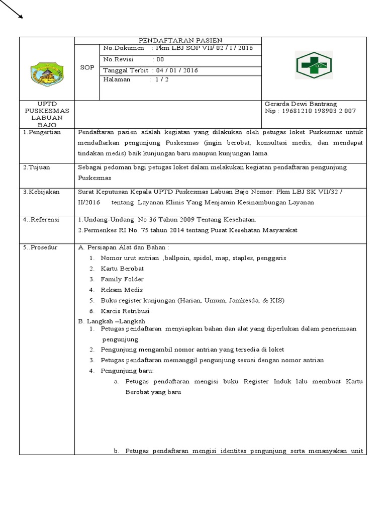 Sop Bab 7 Revisi | PDF