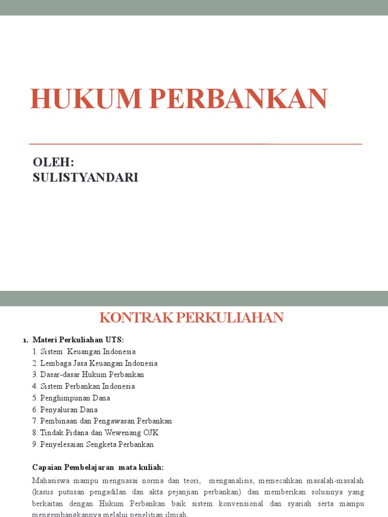 ASPEK HK PERBANKAN MKN | PDF | Pengelolaan Keuangan & Uang | Ilmu Sosial