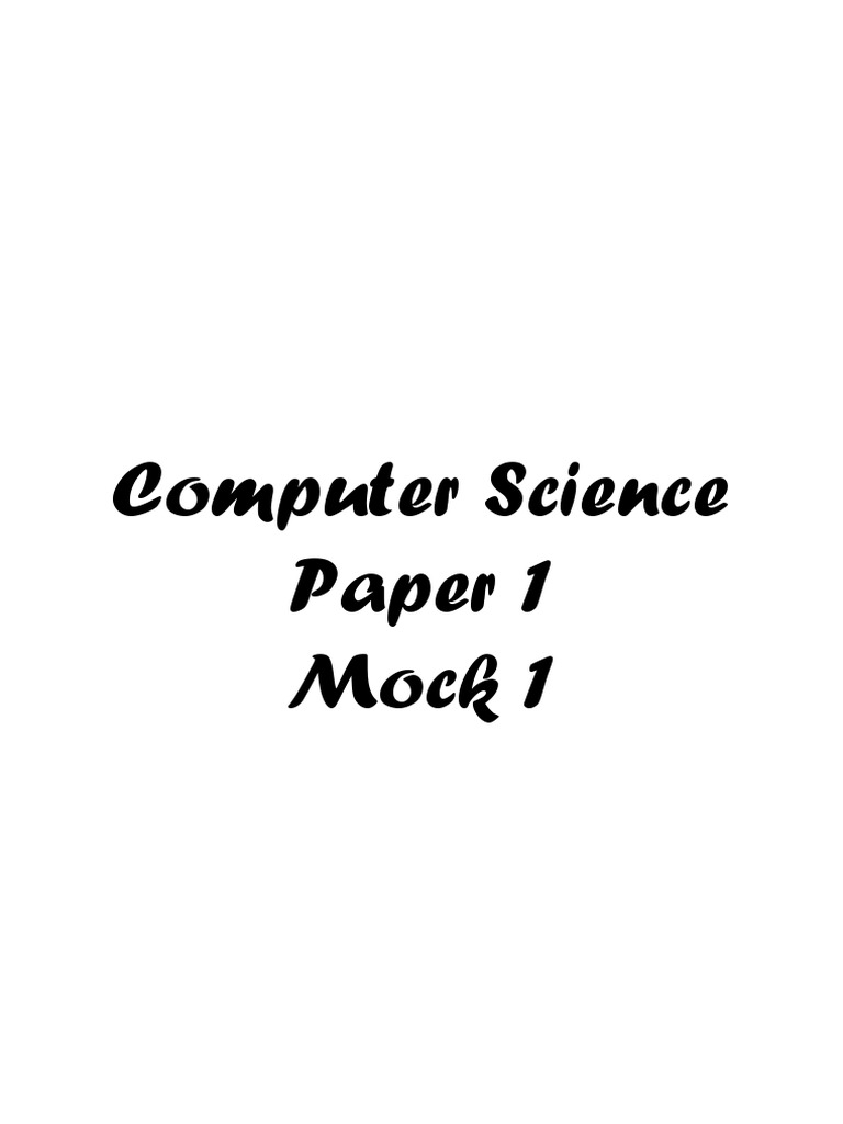 Computer Science Mock Exam Questions | PDF | Computer Data Storage ...