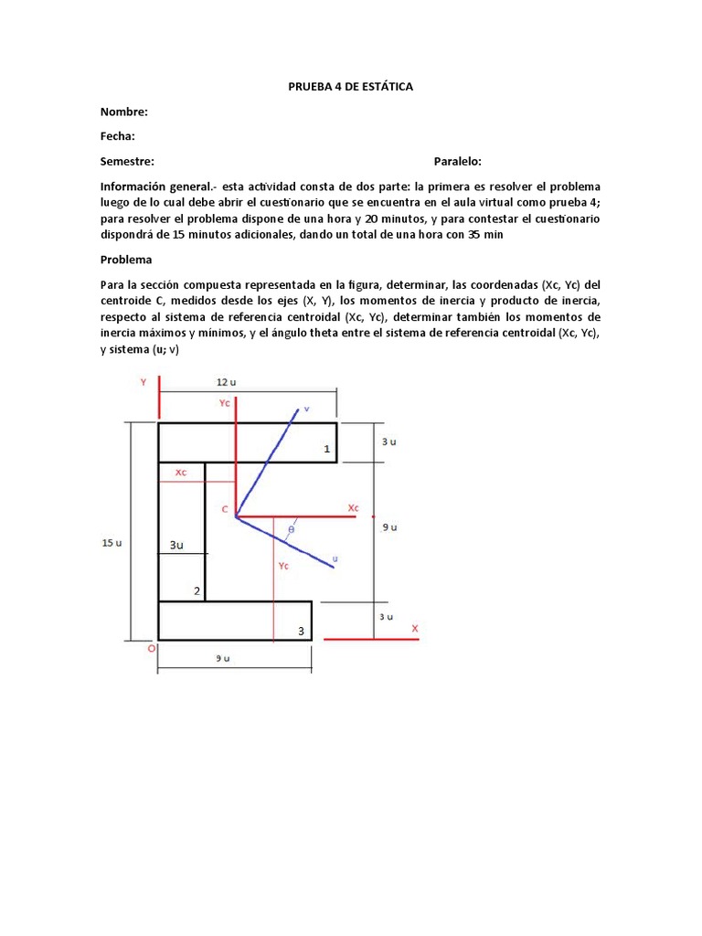 PRUEBA 2 P2 Estática No Resuelto | PDF