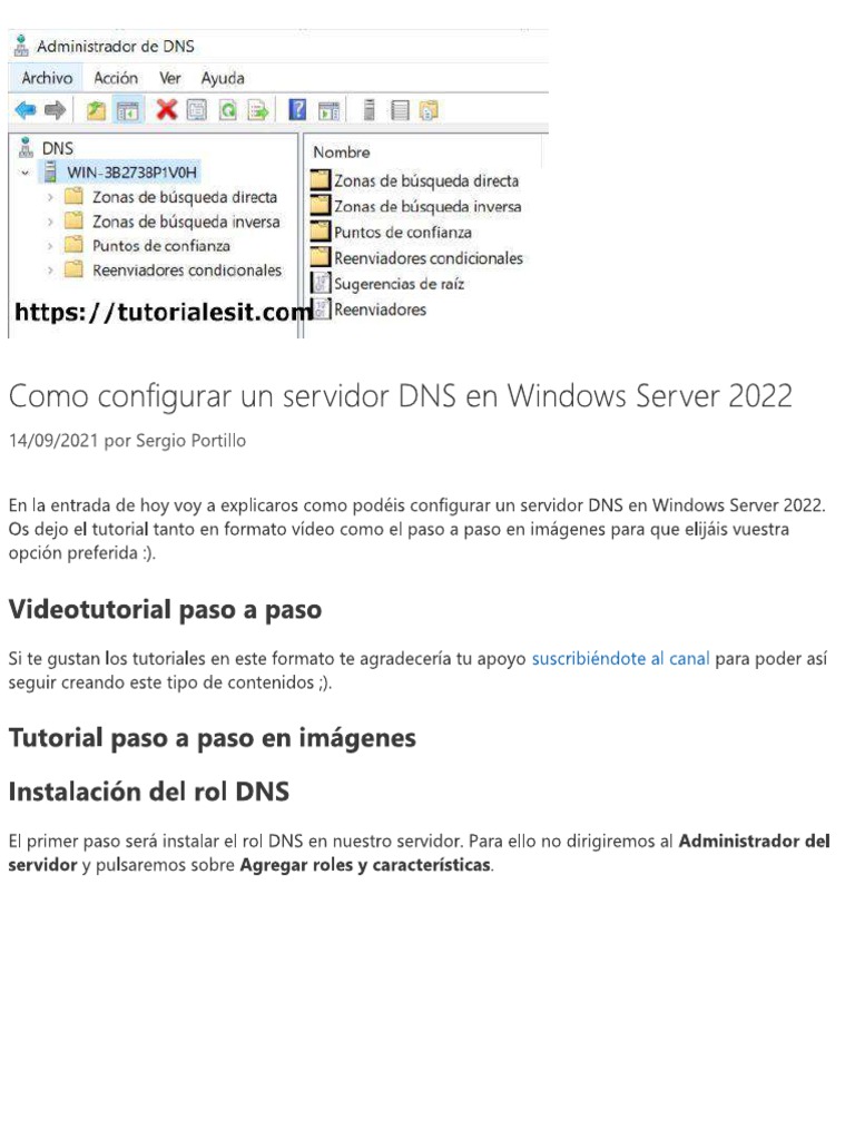 Como Configurar Un Servidor DNS en Windows Server 2022 - TutorialesIT | PDF
