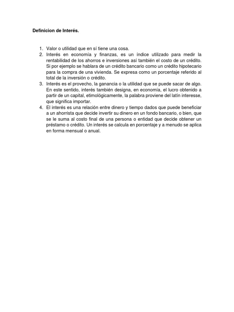 Definicion de Interés | PDF