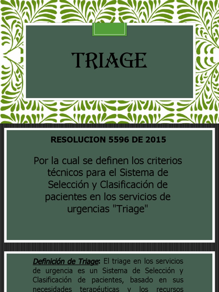 TRIAGE | PDF | Ciencias de la Salud | Enfermedades y trastornos humanos