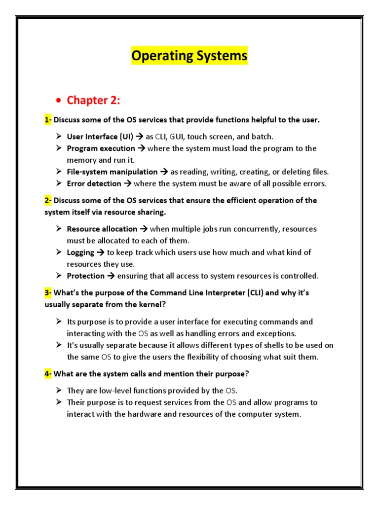 Operating Systems: - Chapter 2 | PDF | Operating System | Kernel (Operating System)