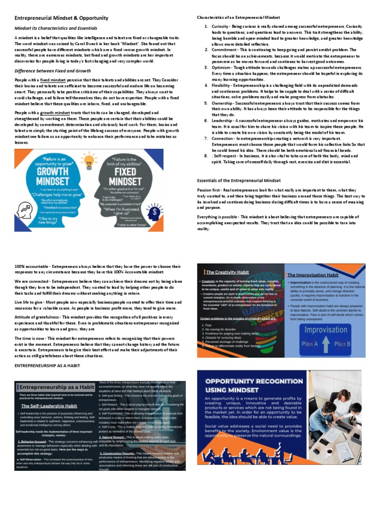 ENTREP Chapter 2 | PDF | Entrepreneurship | Mindset