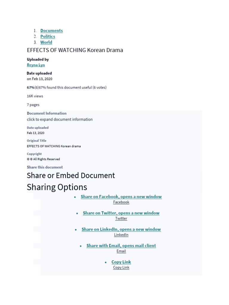 Sharing Options: Share or Embed Document | PDF