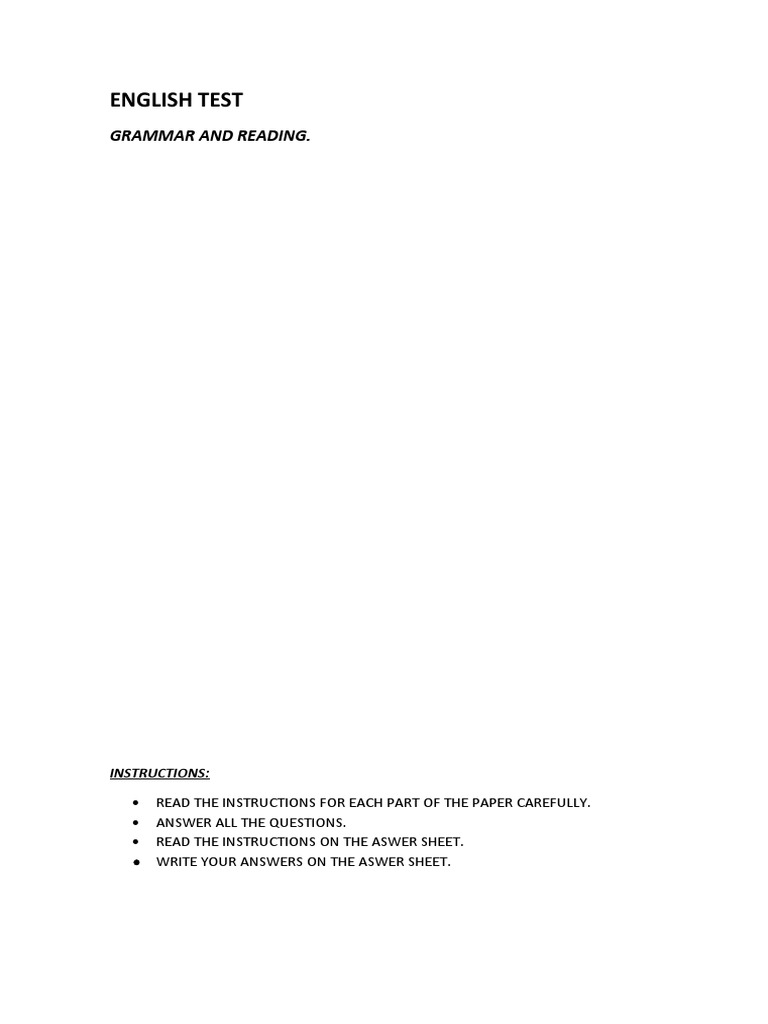 English Test | PDF