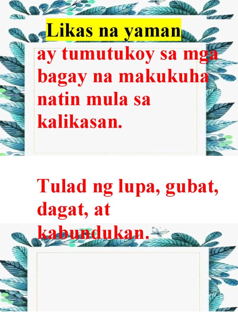 Ang Likas Na Yaman | PDF