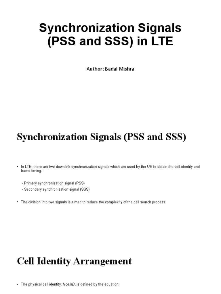Synchronization Signals - LTE | PDF | Orthogonal Frequency Division Multiplexing | Duplex ...