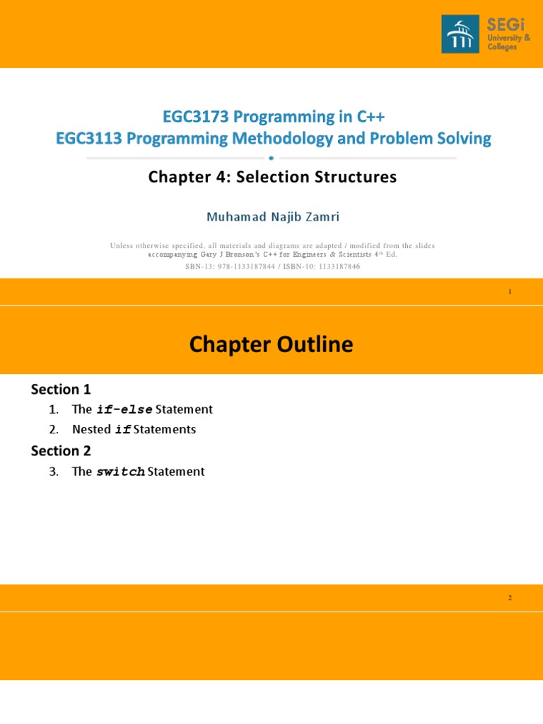 04 - EGC3173 - EGC3113 - Selection Structures | Download Free PDF | Computer Science | Computer ...
