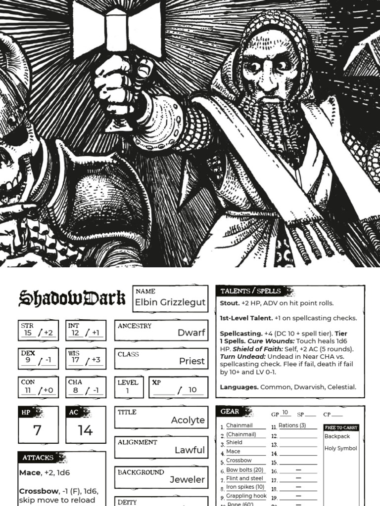 Priest 1, Dwarf (Elbin) | PDF