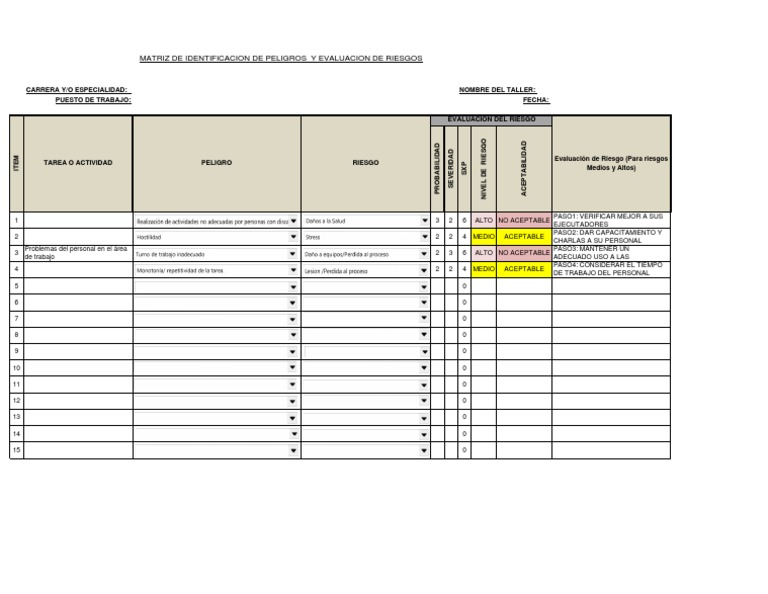 Plantilla Matriz Iper | PDF