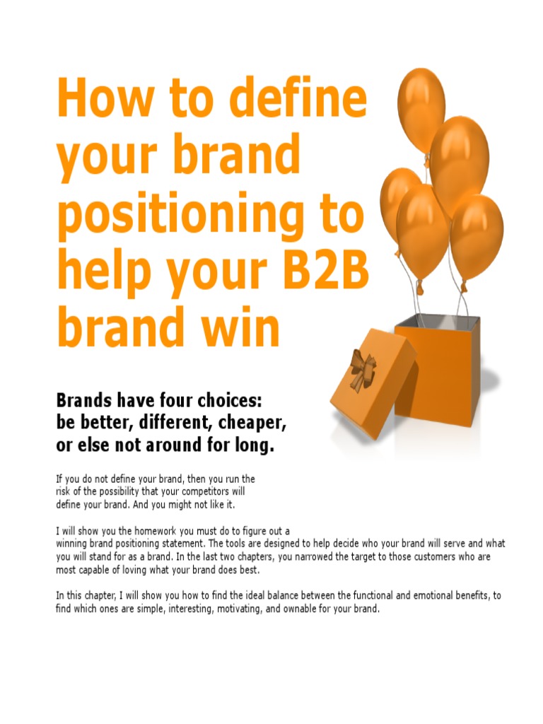 Define Your Brand Positioning To Help Your B2B Brand Win 1578080062 | Download Free PDF | Brand ...