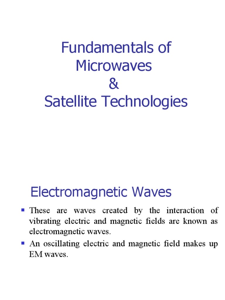 Fundamentals of Microwave & Satellite Technologies-1 | PDF ...