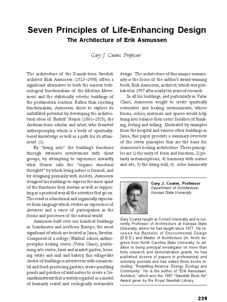 7 Principles of Healing Architecture by Erik A. | PDF | Rudolf Steiner ...
