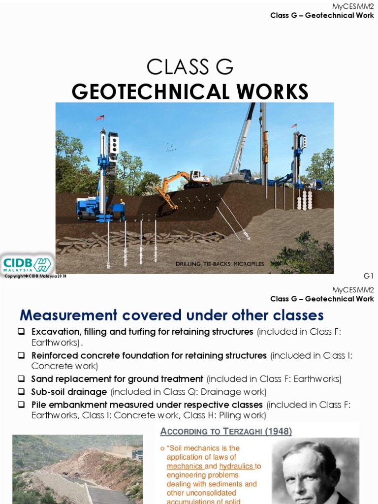 Geotechnical Works: Class G | Download Free PDF | Geotechnical Engineering | Concrete