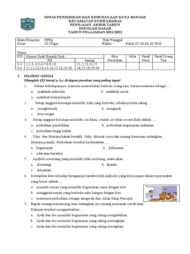 Soal Pat PPKN Edit | PDF | Olahraga & Rekreasi | Griya & Taman