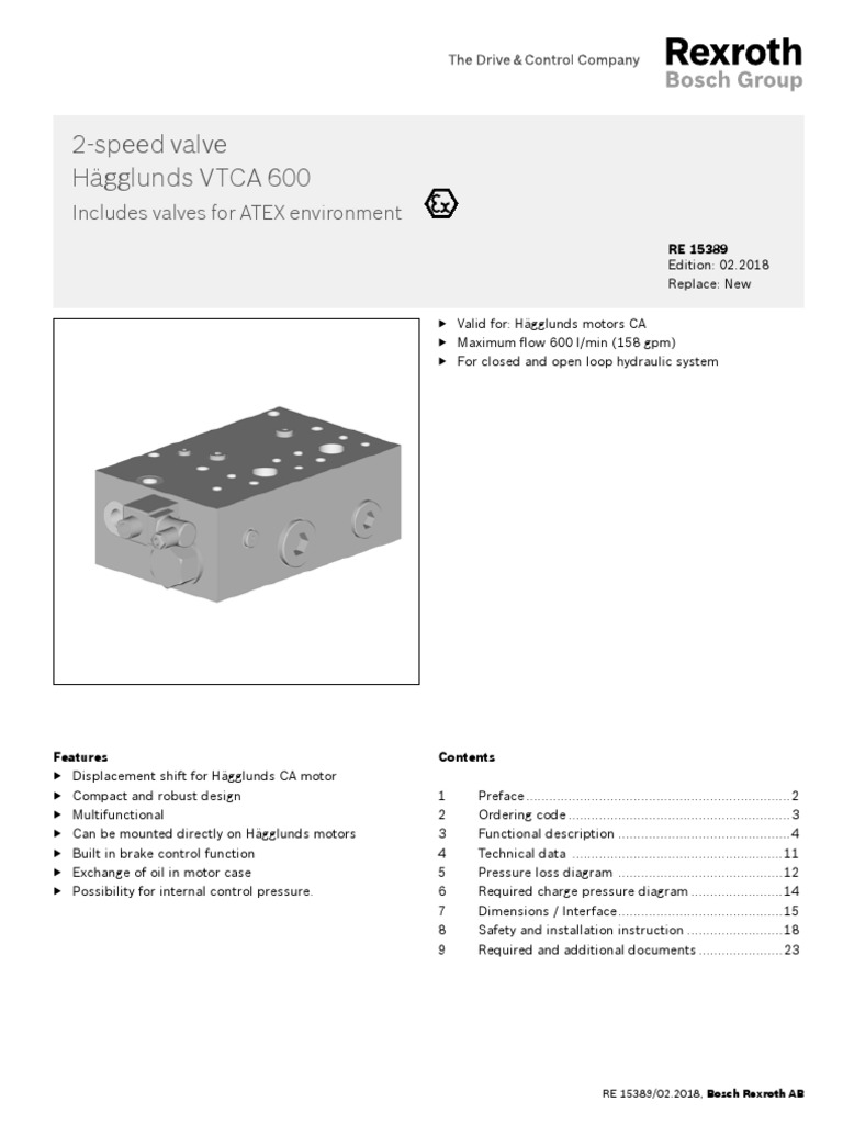 Hägglunds 2-Speed Valve for CA Motors | PDF | Valve | Electric Motor