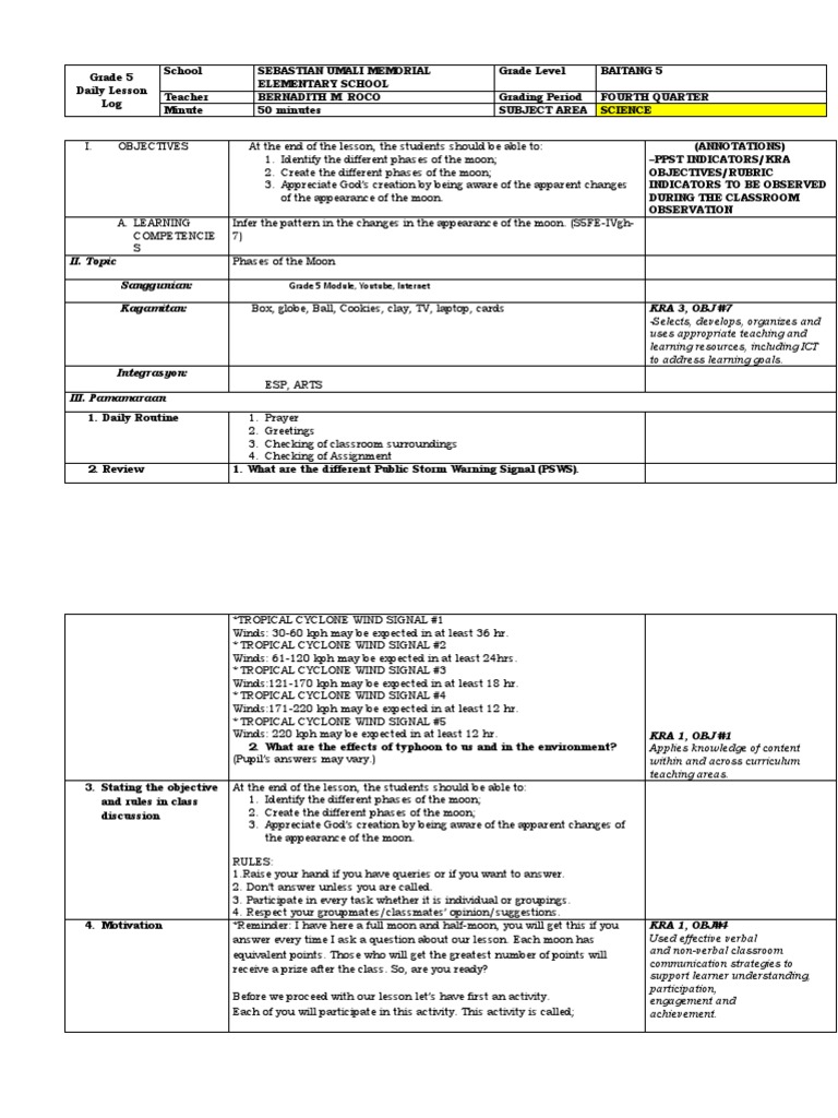 Final Cot in Science | PDF | Cognition | Learning