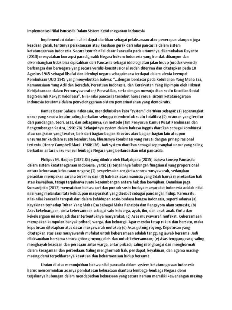 Implementasi Nilai Pancasila Dalam Sistem Ketatanegaraan Indonesia Pdf 