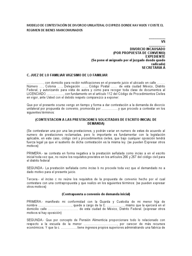 MODELO_DE_CONTESTACIÓN_DE_DIVORCIO_UNILATERAL_O_EXPRESS_DONDE_HAY (2 ...