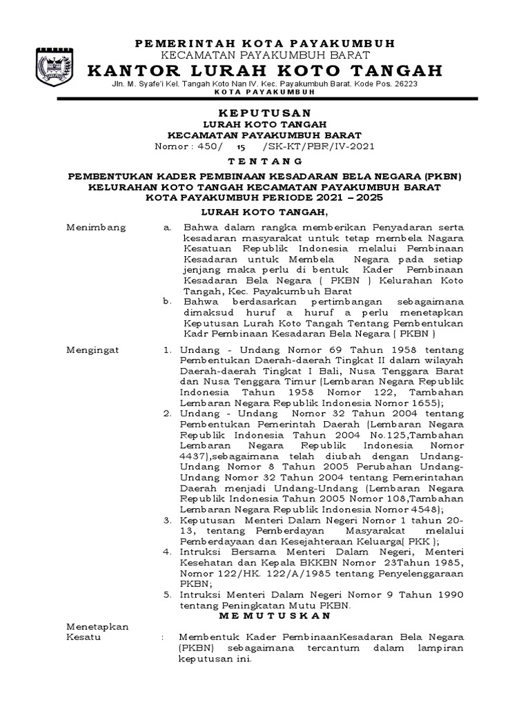 SK PKBN Bela Negara KT Tangah 2021 Ok | PDF