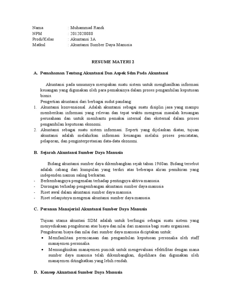 Resume Materi 2 | PDF