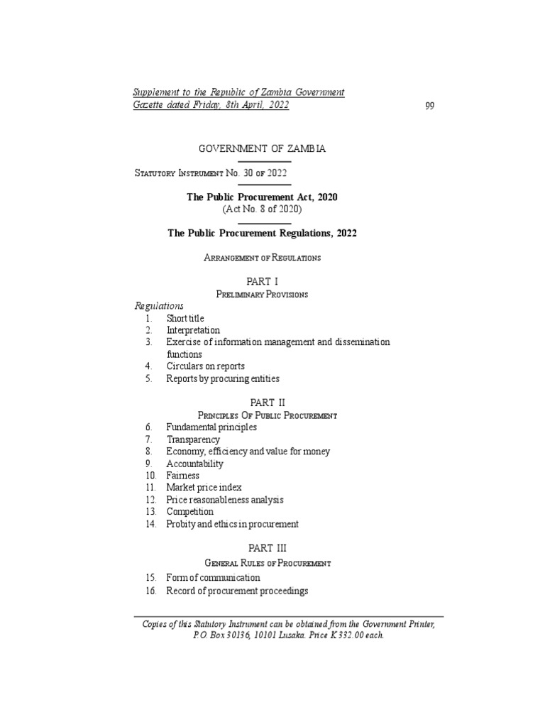 Public Procurement Regulations 2022 | PDF | Procurement | Business
