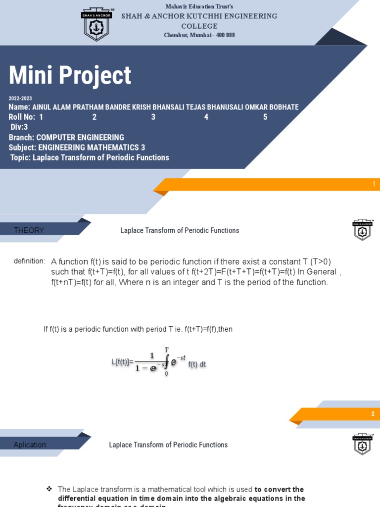 Laplace Transform of Periodic Functions | PDF | Teaching Methods ...