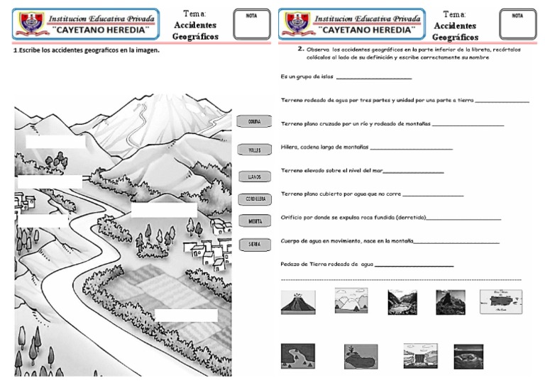 Ficha de Accidentes Geograficos | PDF