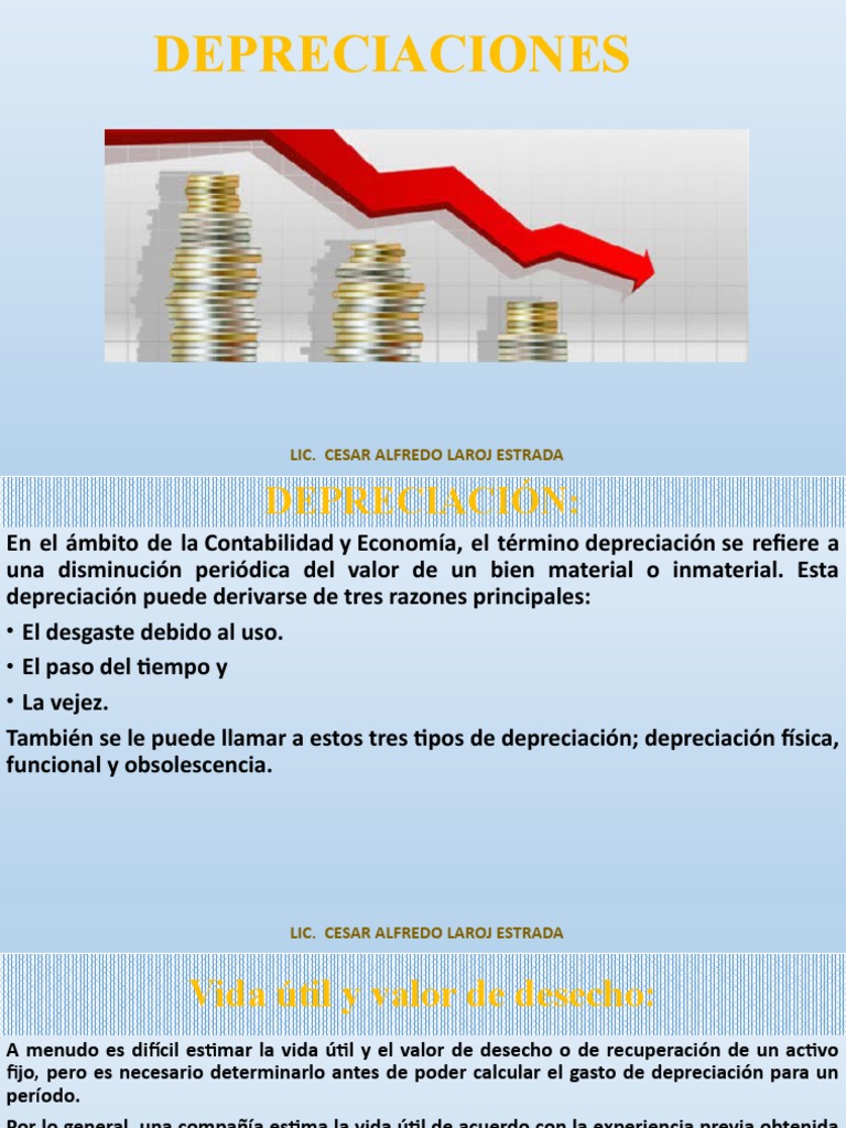 Clase 5 DEPRECIACIONES | PDF | Depreciación | Hoja de balance