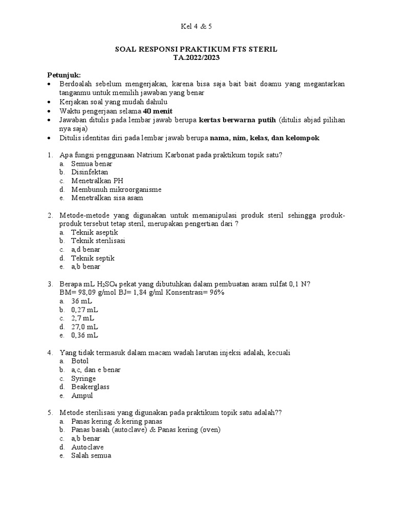 Soal Responsi Kel.4 5 | PDF