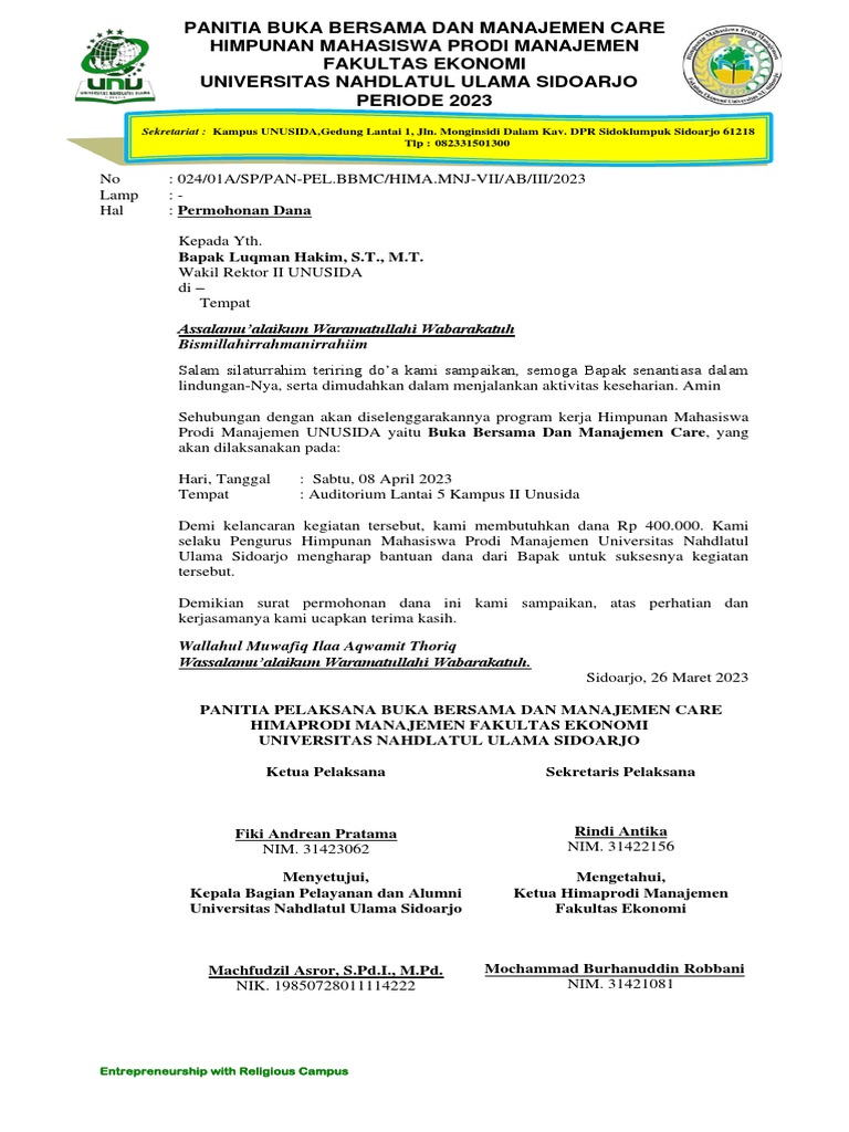 024-Permohonan Dana BBMC | PDF