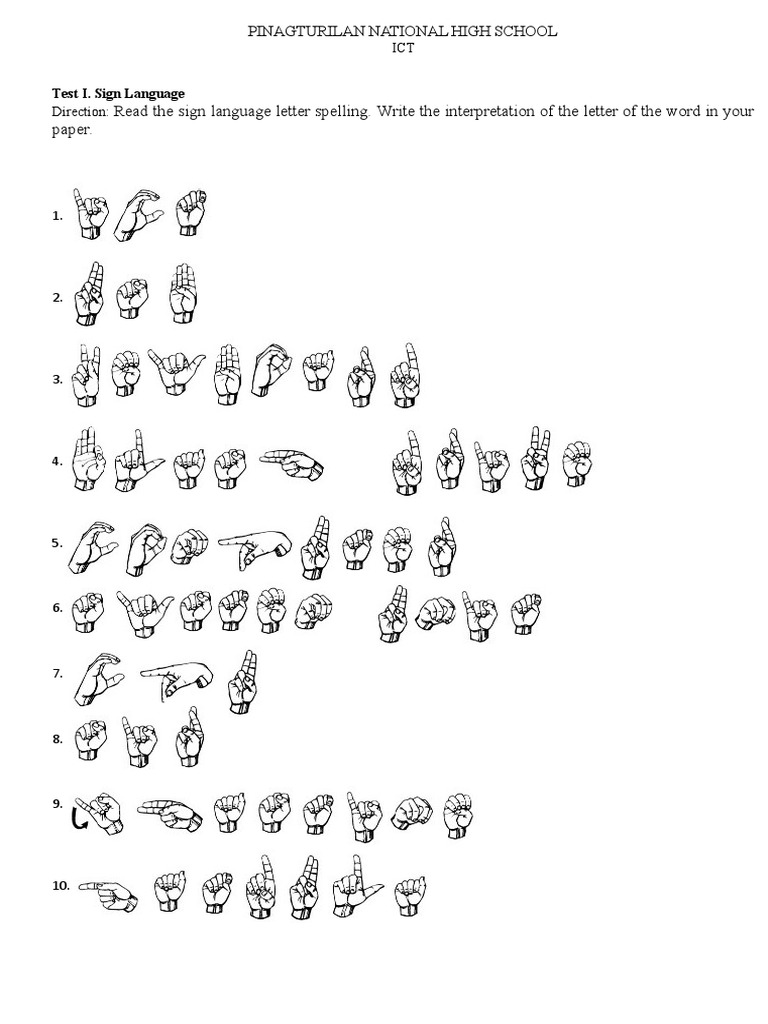 Sign Language and Morse Code Tests | PDF | Language Arts & Discipline ...