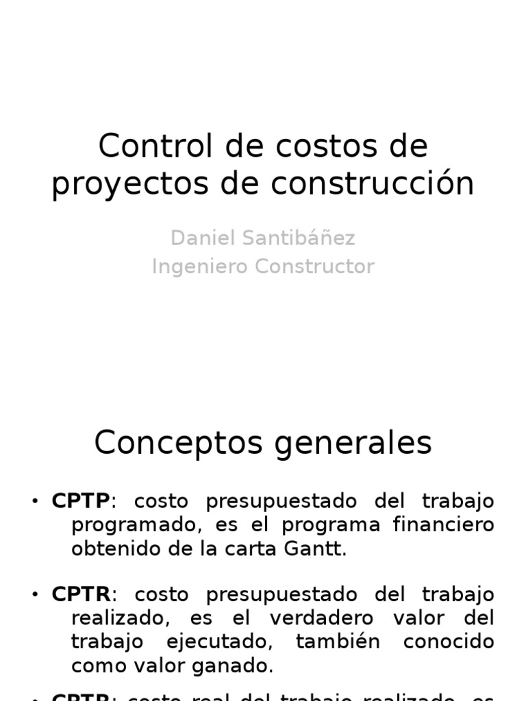 02 Control - de - Costos - de - Proyectos - de - Constr | PDF | Presupuesto | Economias