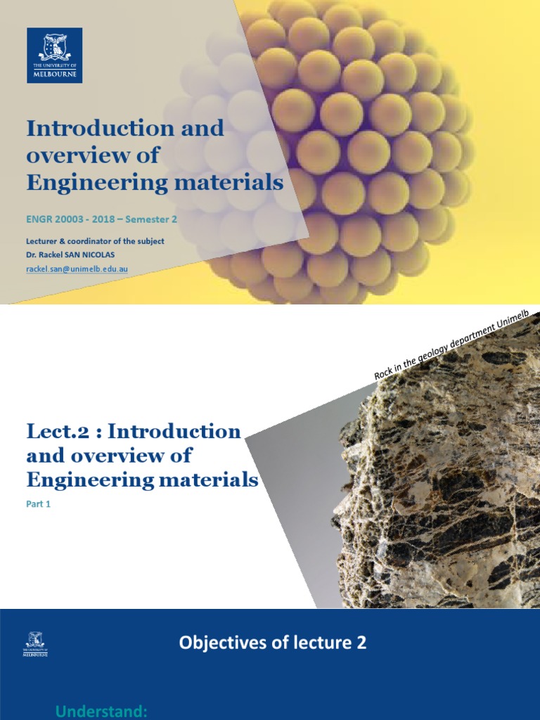 Lect 2 - Introduction and Overview of Engineering Materials - Part 1 ...