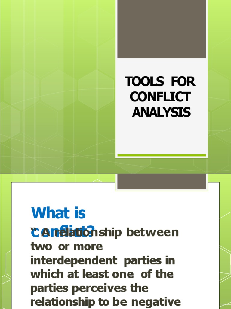 Tools for Understanding Conflict: A Guide to Analyzing Conflict ...