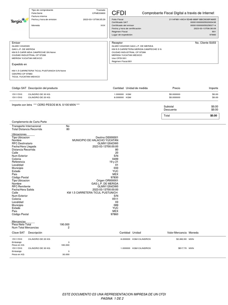 Comprobante Fiscal Digital A Través de Internet: Este Documento Es Una Representacion Impresa de ...
