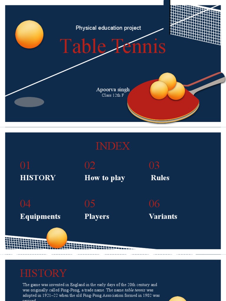 Table Tennis: Physical Education Project | Download Free PDF | Table Tennis | Gaming