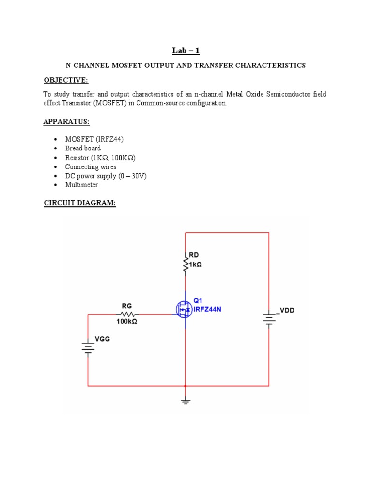 Lab 1 | PDF | Mosfet | Field Effect Transistor