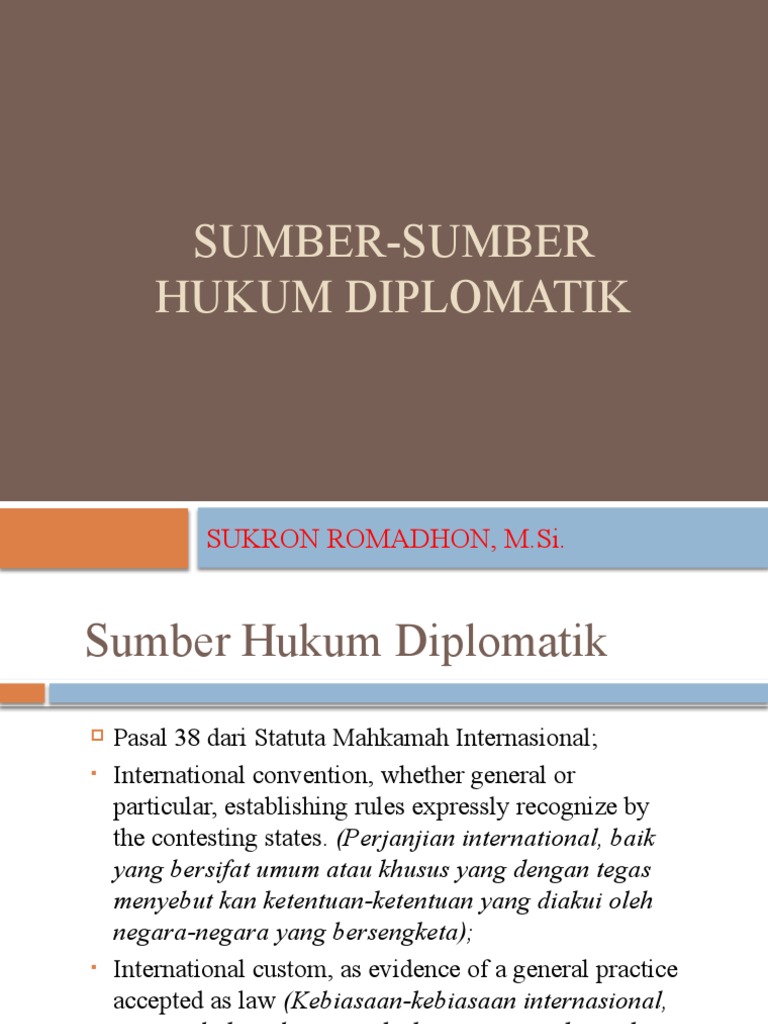 B Sumber Sumber Hukum Diplomatik Pdf Hukum 
