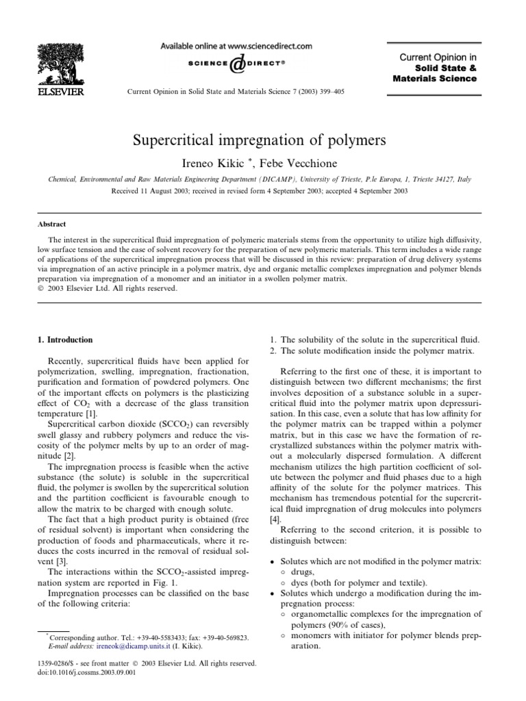 SCF Poly | PDF | Polymers | Supercritical Fluid