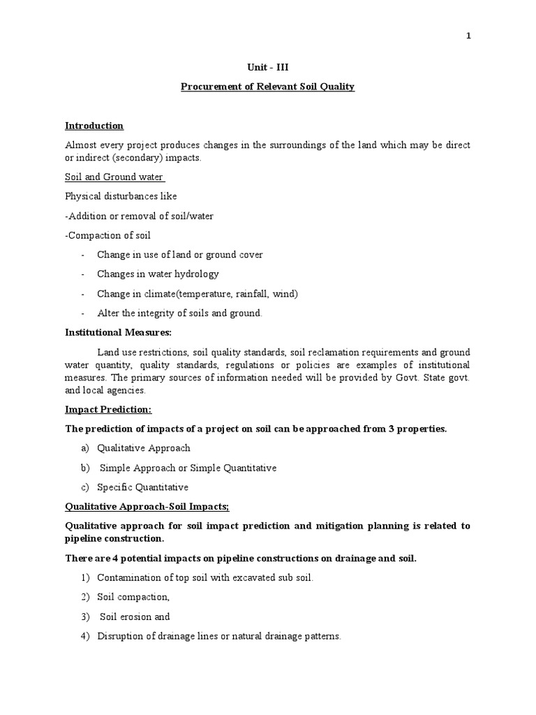 Unit - 3 - Procurement of Relevant Soil Quality | PDF | Soil | Topsoil