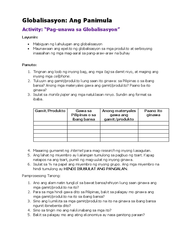 Globalisasyon-Ang Panimula | PDF