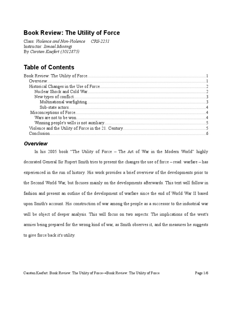 Review of Rupert Smith's Utility of Force | PDF | Cold War | Nuclear ...