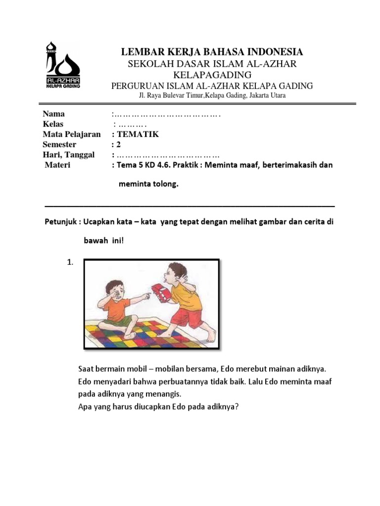 LK BAHASA INDONESIA Tema 5 (2) | PDF