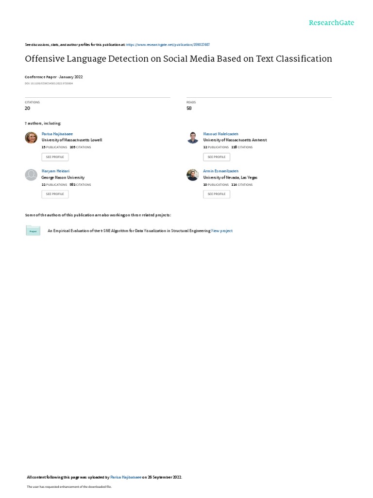 Offensive Language Detection On Social Media Based On Text Classification1 | PDF | Cybernetics ...